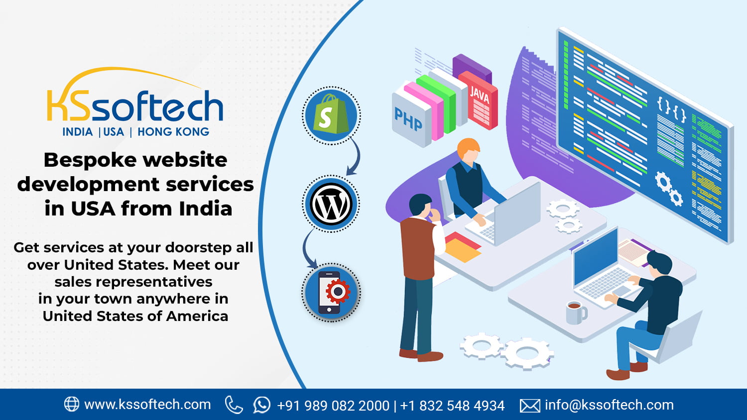 Bespoke website development and IT Software services in the USA from India. - KSSoftech
